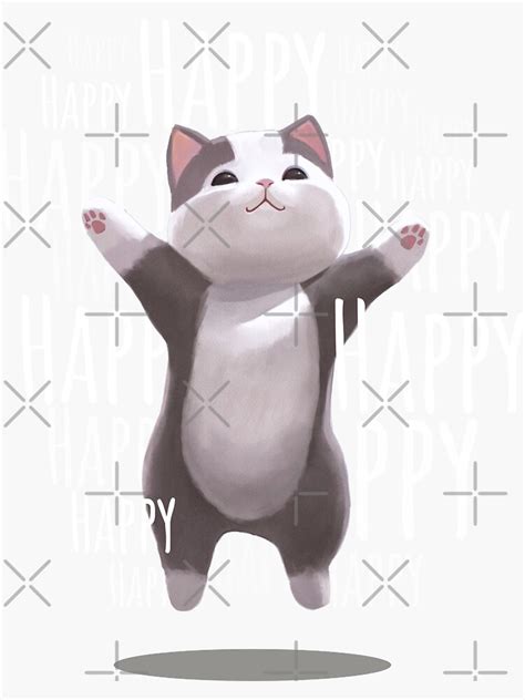 Happy Happy Happy Cat Meme Sticker For Sale By Mashz Redbubble