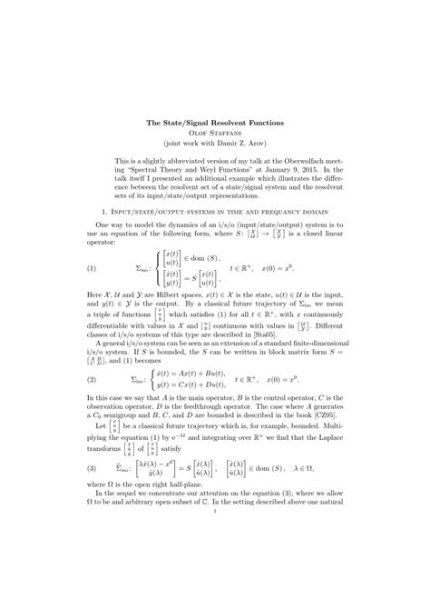 pdf the state signal resolvent functions