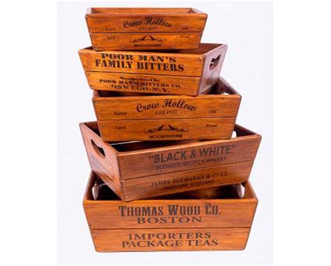 Set Of 5 Nesting Crate Boxes Clearance Display Display Items