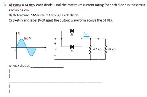 Solved Pmax 14 Mw Each Diode Find The Maximum Current