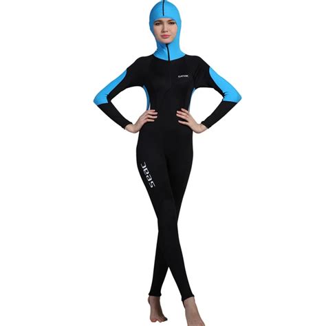 Aliexpress Buy Seac Lycra Skin Dive Women Wetsuits Hooded Full Body Lightweight Wetsuit