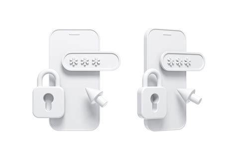 Premium Photo Set Phone With Lock And Pin Code Personal Data Security Locked Padlock With