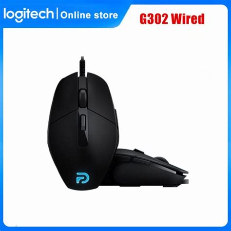 Moba เมาส์สำหรับเล่นเกมส์แบบมีสายเม้าส์ออปติคอล4000dpi G302 Logitech
