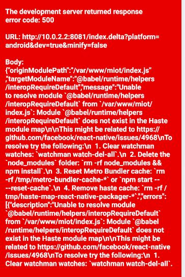 Android Error 500 React Native Stack Overflow En Español