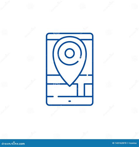 Geolocation Line Icon Concept Geolocation Flat Vector Symbol Sign