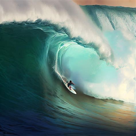 Premium Photo Man Riding A Wave On Top Of A Surfboard Generative Ai