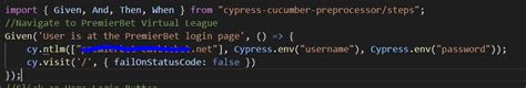 Cypress Username And Password Not Being Entered For Authentication