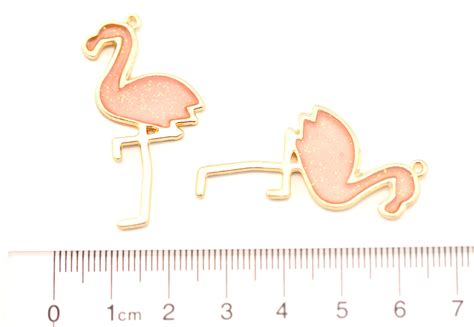 Pink Flamingo Stained Glass Charmslot Of Three Etsy