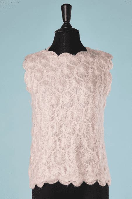 Pull En Laine Rose Crochet Avec Perles Chez Sarah