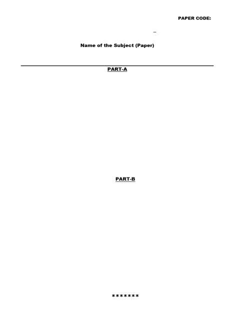 Final Mbbs Part Ii Part A And Part B Format Pdf