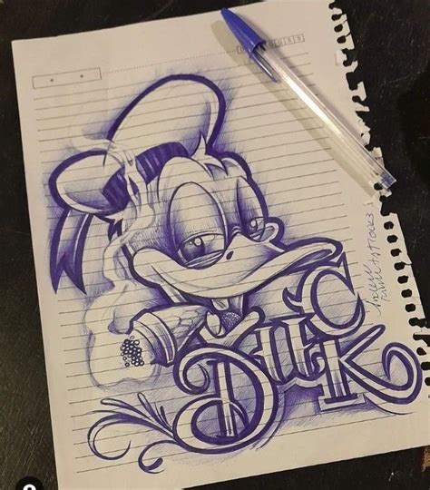 Duk Tattoo Pato Donald Graffiti Style Art Cool Tattoo Drawings