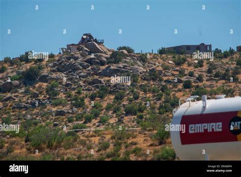 The United States Border Wall With Mexico Cuts Through The Landscape