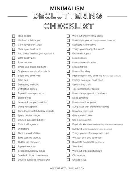 30 Day Declutter Challenge Printable