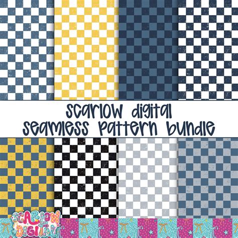 Checkered Boy Seamless Pattern Bundle Digital Design Scarlow Digital