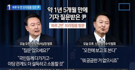 하루 두 번 언론 앞에 선 尹17개월 만에 질의응답