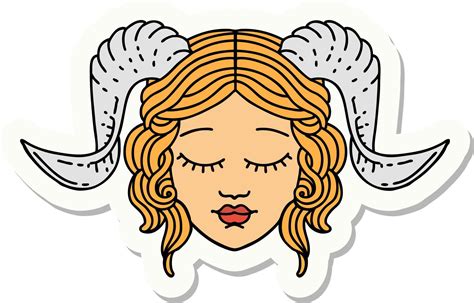 Tiefling Character Face Sticker 12117930 Vector Art At Vecteezy