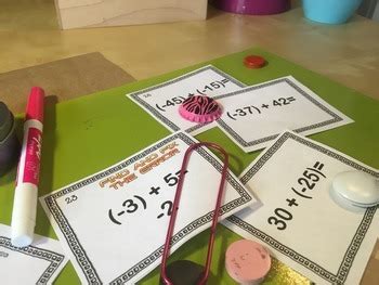 Adding Integers Task Cards Printable Digital Resource By Idea Galaxy