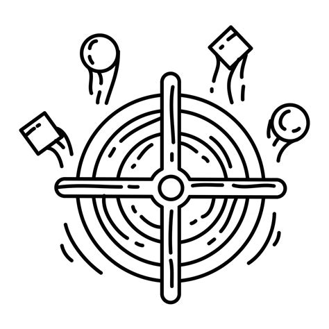 E Commerce Target Hand Drawn Icon Set Outline Black Doodle Icon