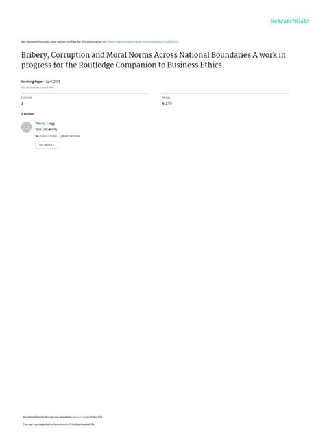 Briberyandcorruptionroutledgefinaleditedversionapril2016 Pdf