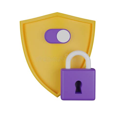3d Shield Secure Icon Password Lock Authentication Render Concept