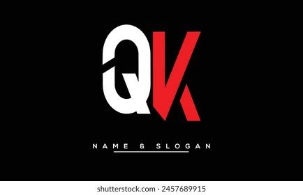 Qk Kq Abstract Letters Logo Monogram Stock Vector Royalty Free