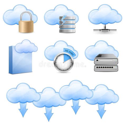 Data File Folder Rain Cloud Computing Technology Stock Vector