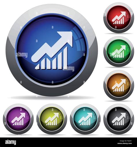 Set Of Round Glossy Graph Buttons Arranged Layer Structure Stock Vector Image And Art Alamy