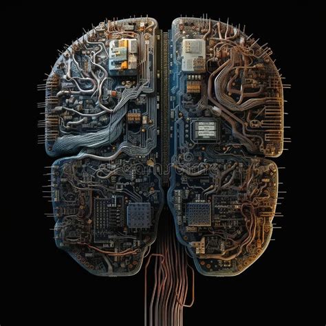 The Human Brain Consisting Of Micro Electrical Circuits And Wires