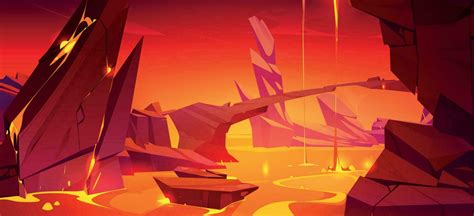 Lava Hell Background Cave View Game Illustration 23865900 Vector Art