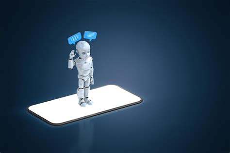 premium photo chatbot or assistant robot chat with speech bubble