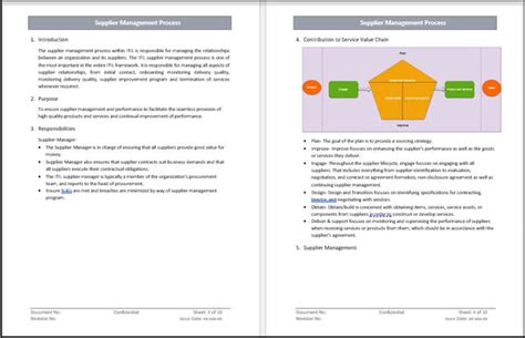 Supplier Management Process Template Itsm Docs Itsm Documents