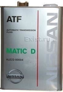 Масло трансмиссионное синтетическое "ATF Matic Fluid D", 4л Nissan ...