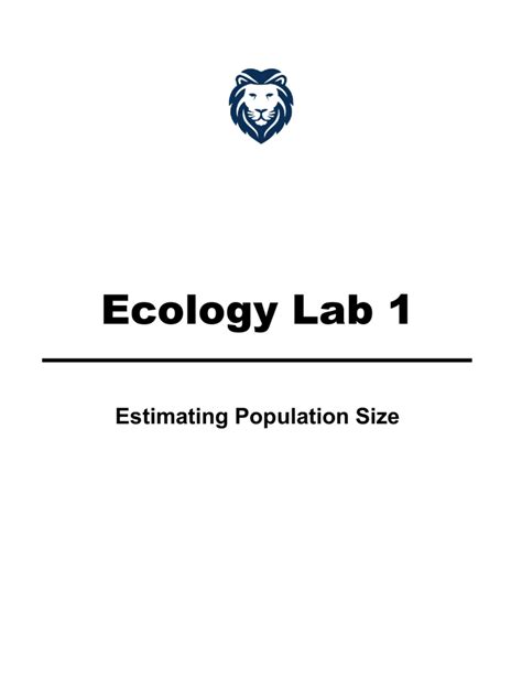 Ecology Lab Estimating Population Size Mark And Recapture