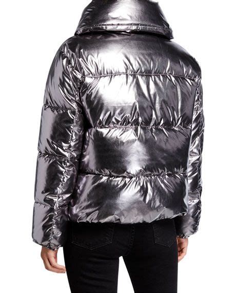 Kendall Kylie Shiny Cropped Puffer Coat Kendall Kylie Puffer