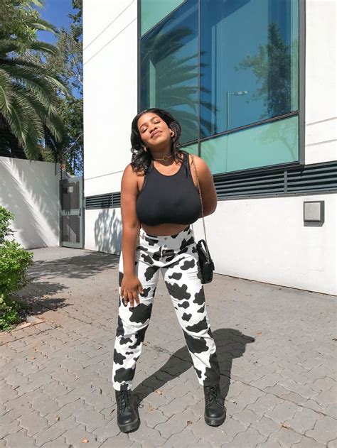 Diy Cow Print Pants Printed Pants Outfits Printed Pants Outfits