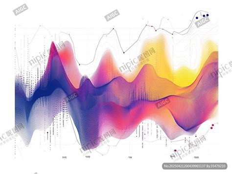 Ai创作图数据 波形 图表 色彩 动态 曲线 可视化 图形 线条 渐变 波峰 波谷 样式 设计 图案 昵图网