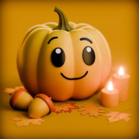 3d Model Cute Fall Pumpkin Scene Turbosquid 2282729