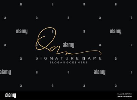 QA Letter Signature Logo Template Elegant Design Logo Sign Symbol Template Vector Icon Stock