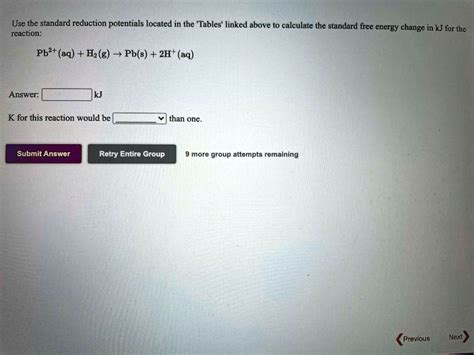 Solved Use The Standard Reduction Potentials Located In The Tables
