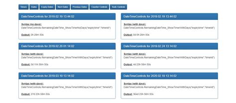 DateTimeControls Date Time Controller Functions By Domainsrock Codester