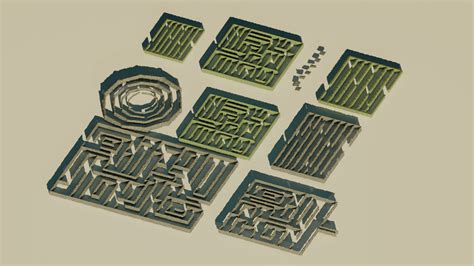 Artstation Low Poly Mazes Game Assets