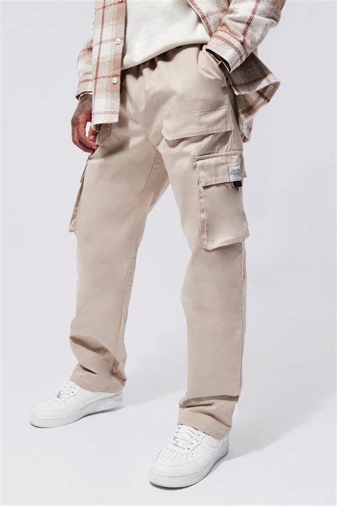 Elastic Waist Relaxed Fit Buckle Cargo Jogger Boohoo