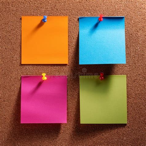 Colorful Note Papers Post It Notes On Cork Board Stock Illustration Illustration Of Note