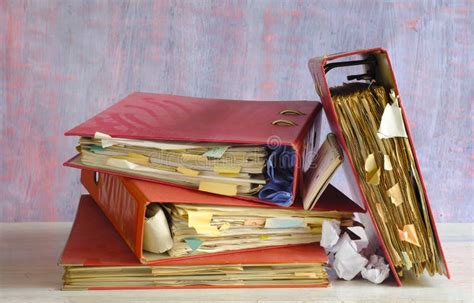 Messy File Foldersred Tape Bureaucracyaministrationbusiness Messy