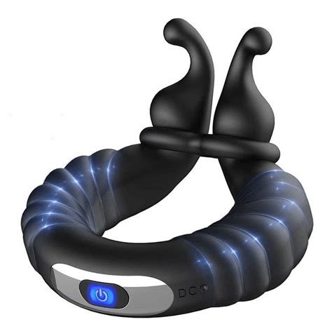 Lustories Vibrating Dual Penis Ring Dildo Stretchy Cock Ring