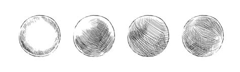 Esfera Sombreada Dibujada A Mano Vector Premium