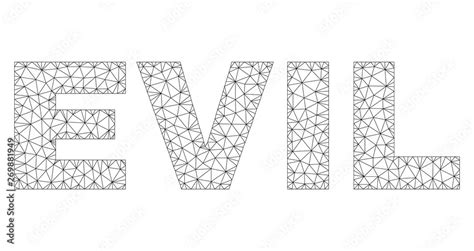 Mesh Vector Evil Text Abstract Lines And Dots Form Evil Black Carcass