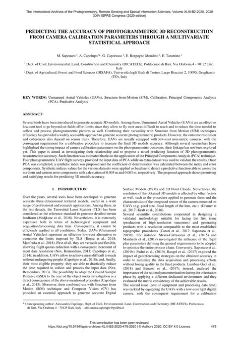 Pdf Predicting The Accuracy Of Photogrammetric 3d Reconstruction From Camera Calibration