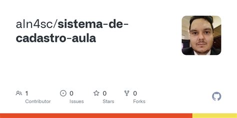 GitHub Aln4sc Sistema De Cadastro Aula