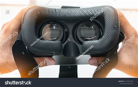 81 Thousand Looking Inside Vr Ar Headset On White Hand Holding Vr